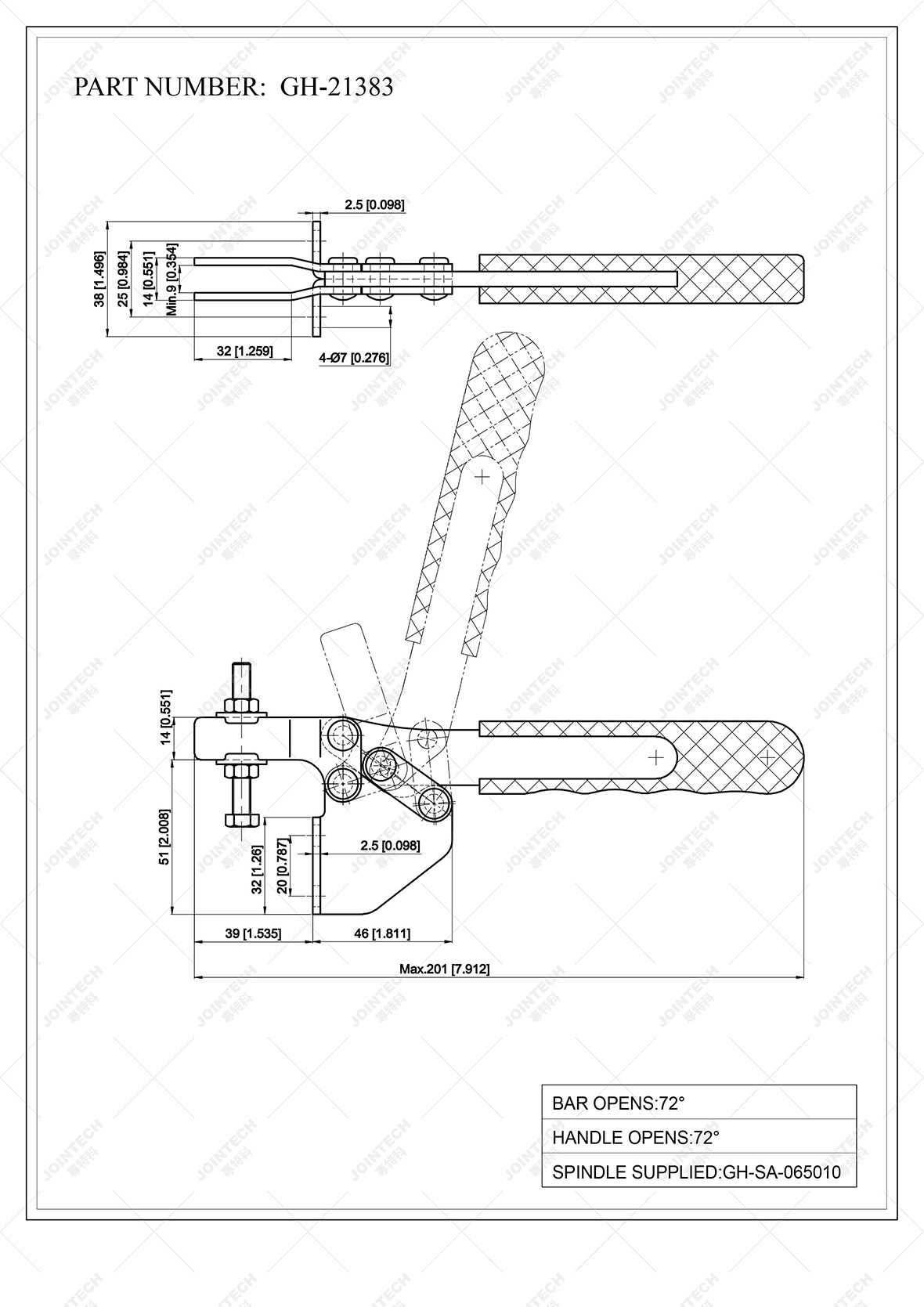 Side Base Mount Adjustable Rubber Spindle Horizontal Toggle Clamp - Buy ...