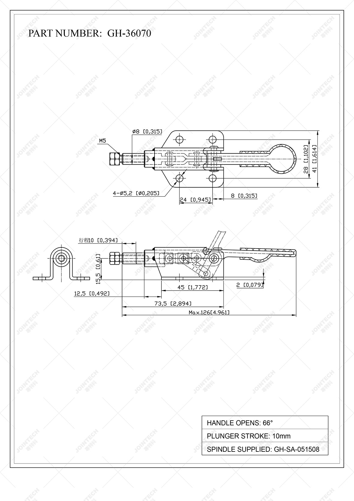 Plunger Stroke Mild Steel Push Pull Straight Line Toggle Clamp - Buy ...